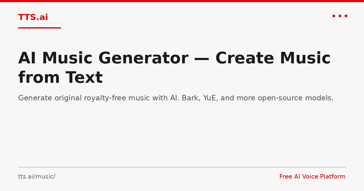 Free AI Music Generator - Create Music from Text | TTS.ai