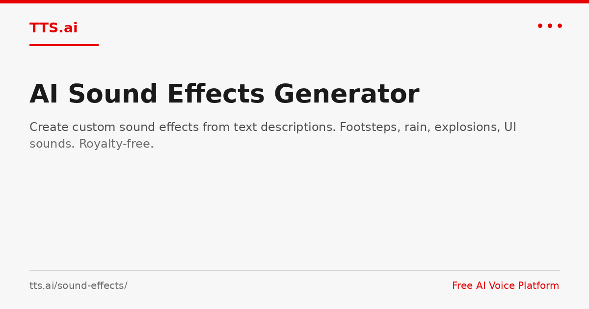 AI Sound Effects Generator - Create Custom Audio Effects | TTS.ai